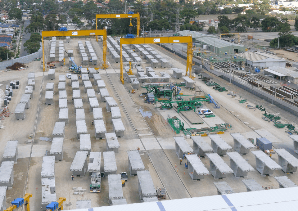 Launching gantry used for the erection of Adelaïde Superway in Australia